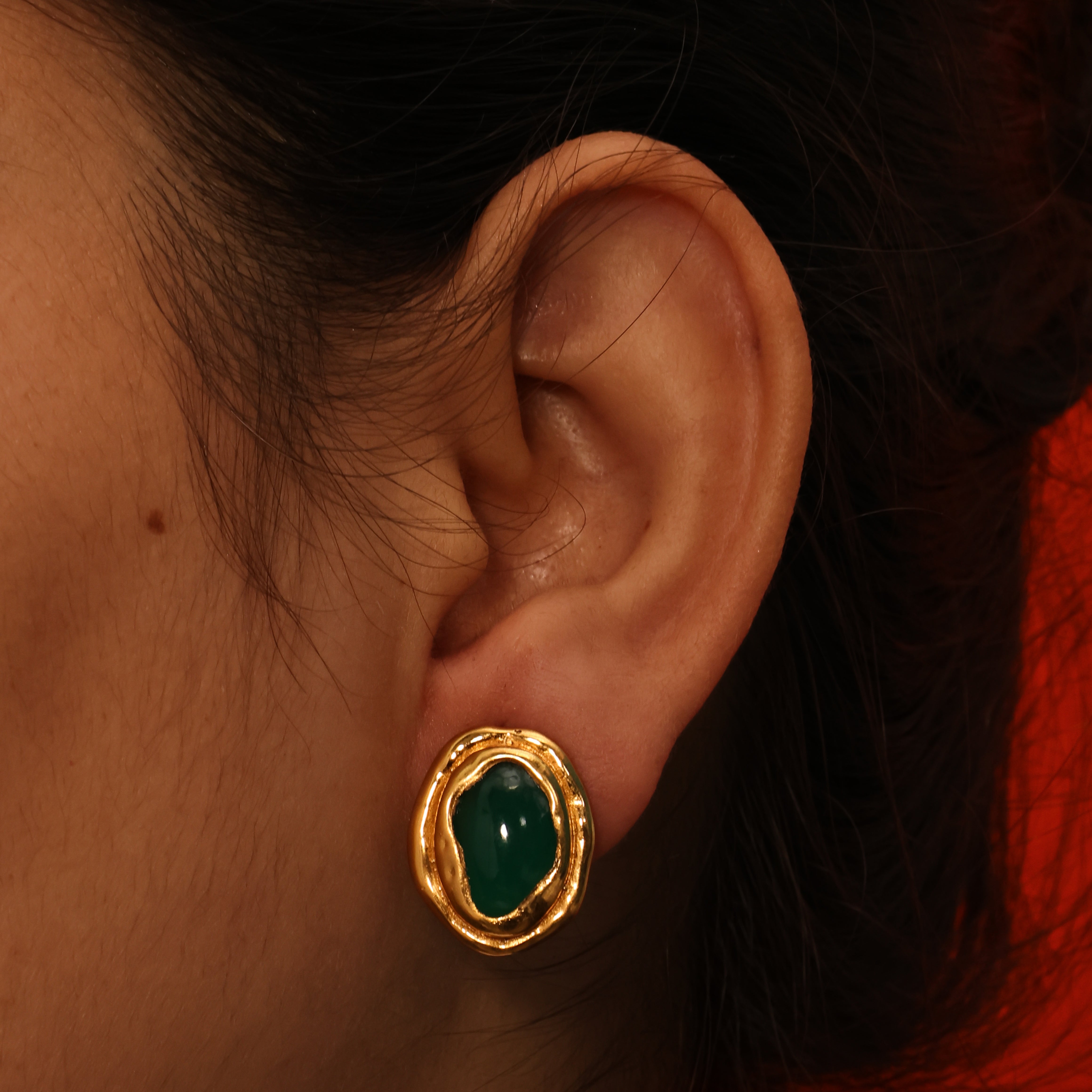 Arvino | Green Onyx Stud Earrings – Sasski.com