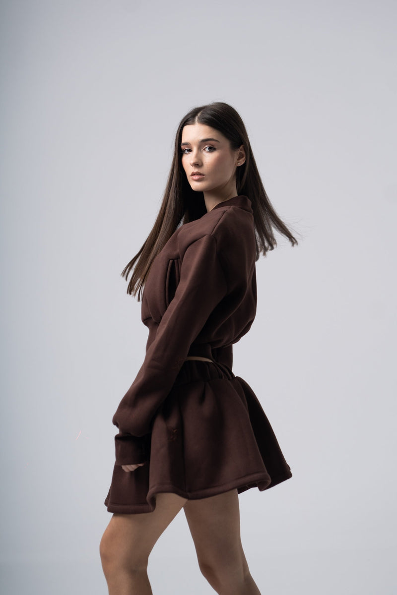 Enxhaline | Inej Skirt Set In Brown– Sasski.com